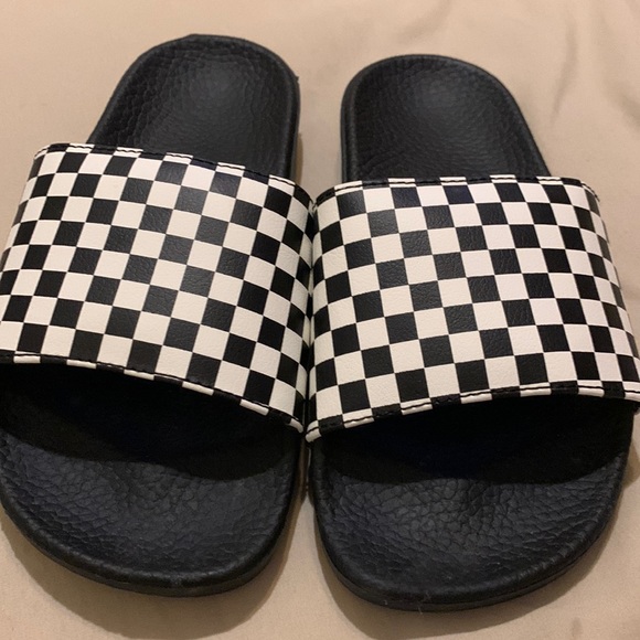Vans | Shoes | Checkerboard La Costa Slides | Poshmark